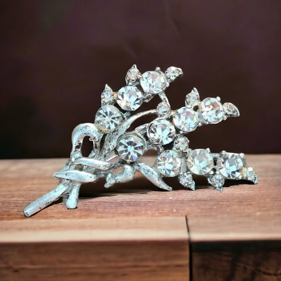 Vintage | Jewelry | Vintage Art Deco Bezel Set Rhinestone Pot Metal ...